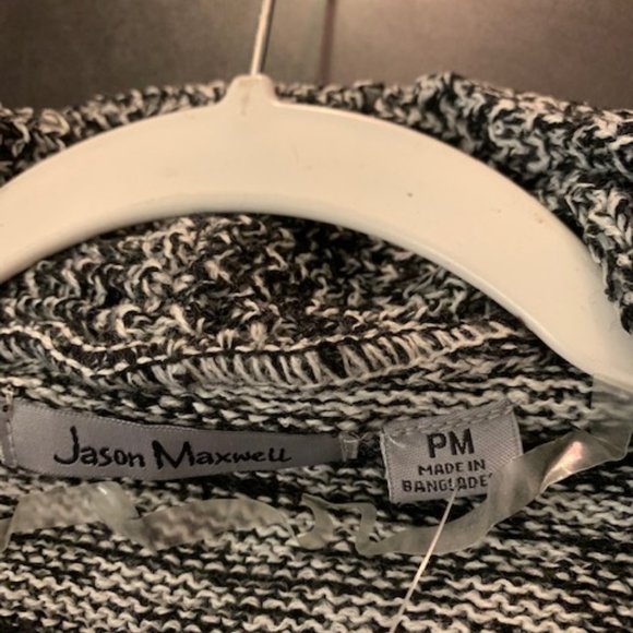 jason maxwell | Sweaters | Jason Maxwell Womens Variegated Gray Pockets ...